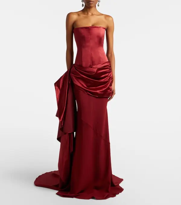 Alex Perry Draped Silk Corset Gown