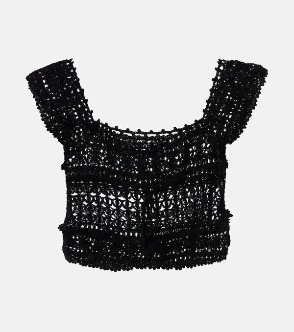 Anna Kosturova Cotton Crochet Crop Top