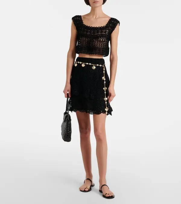 Anna Kosturova Cotton Crochet Crop Top