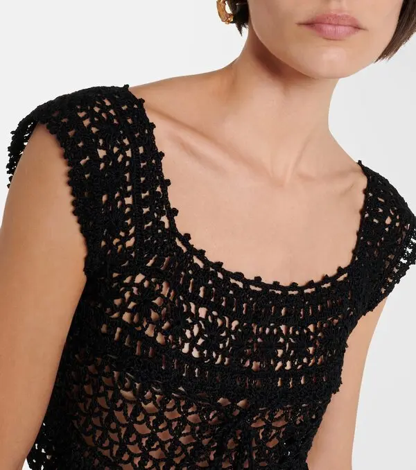 Anna Kosturova Cotton Crochet Crop Top