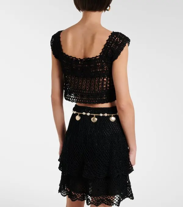 Anna Kosturova Cotton Crochet Crop Top