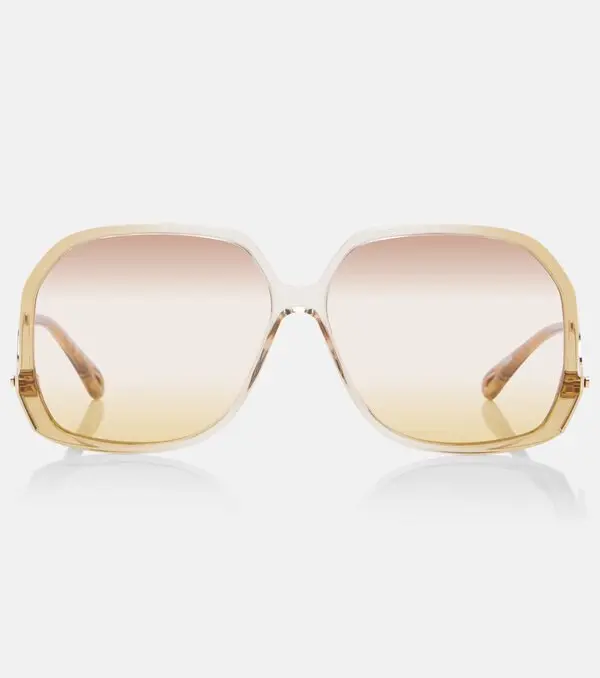 Chloé Oversized Square Frame Sunglasses - Beige