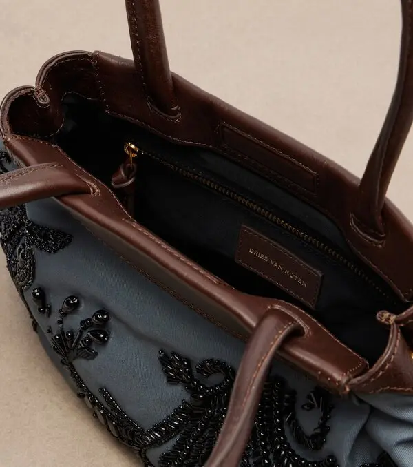 Dries Van Noten Embellished Twill Shoulder Bag