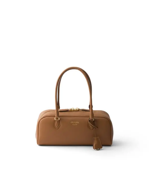 Prada Medium Leather Top-handle Bag - Brown