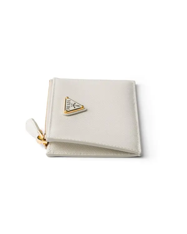 Prada Saffiano Leather Card Holder - Neutral