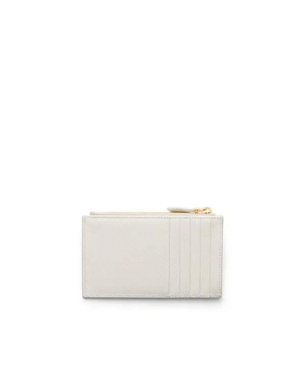Prada Saffiano Leather Card Holder - Neutral