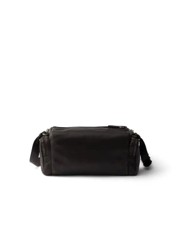 Prada Distressed Nappa Leather Shoulder Bag - Brown