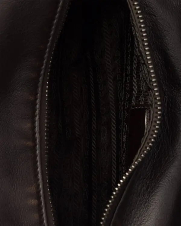 Prada Distressed Nappa Leather Shoulder Bag - Brown