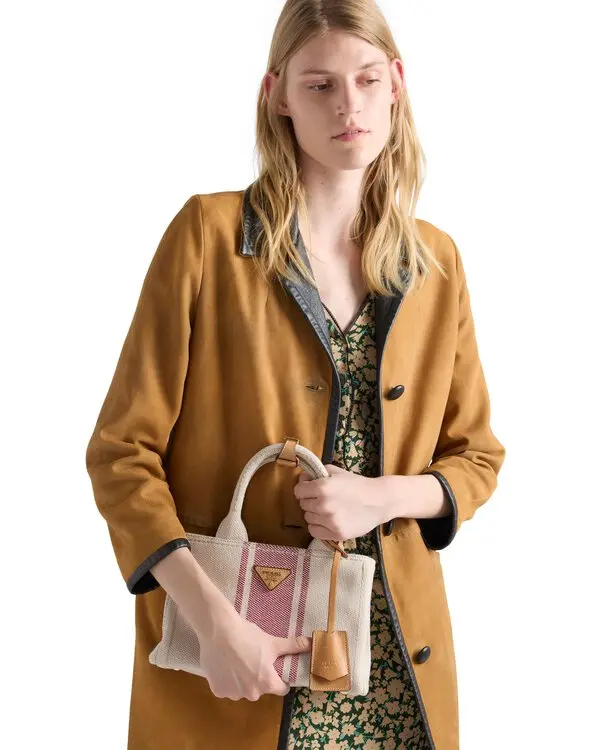 Prada Small Cotton Canvas Jardinière Bag