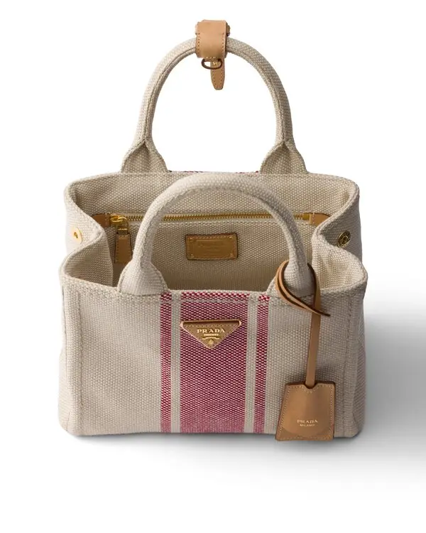 Prada Small Cotton Canvas Jardinière Bag