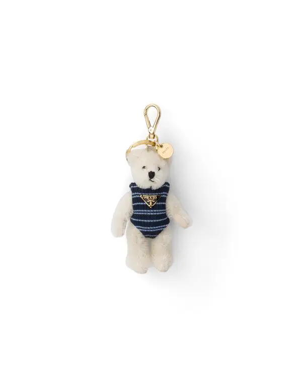 Prada Teddy Bear Charm With Metal Ring