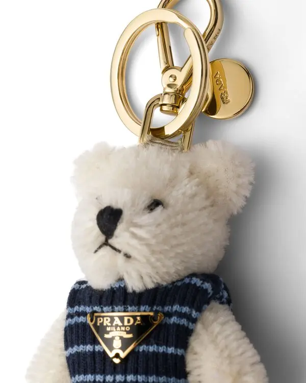 Prada Teddy Bear Charm With Metal Ring