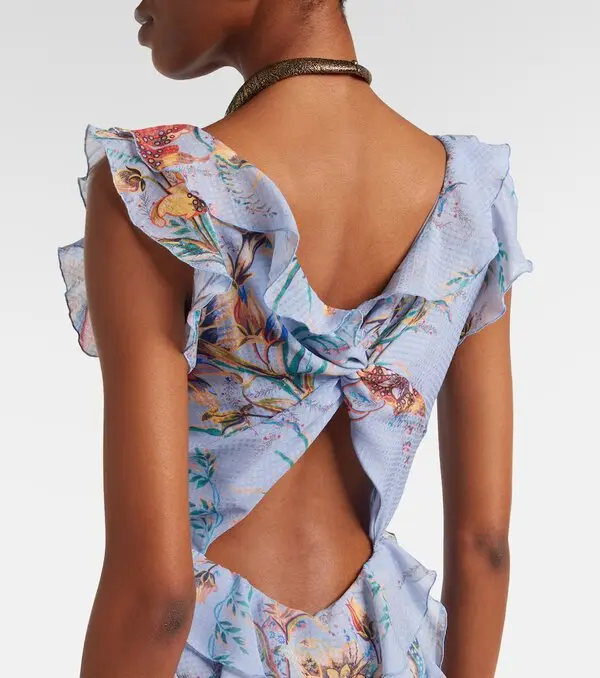 Etro Printed Ruffled Maxi Dress
