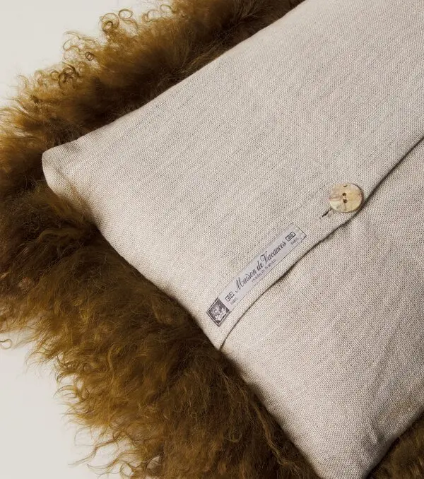 MAISON DE VACANCES Shearling And Linen Cushion