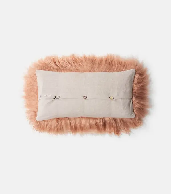 MAISON DE VACANCES Shearling And Linen Cushion