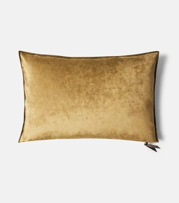 MAISON DE VACANCES Cotton-blend Velour Cushion - Brown