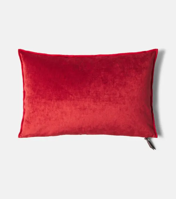 Maison De Vacances Leather-trimmed Cushion - Red