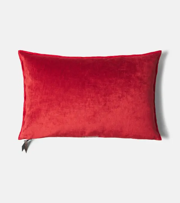 Maison De Vacances Leather-trimmed Cushion
