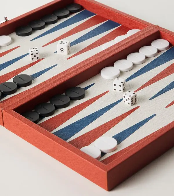 GIOBAGNARA Phileas Miniature Leather Backgammon Set