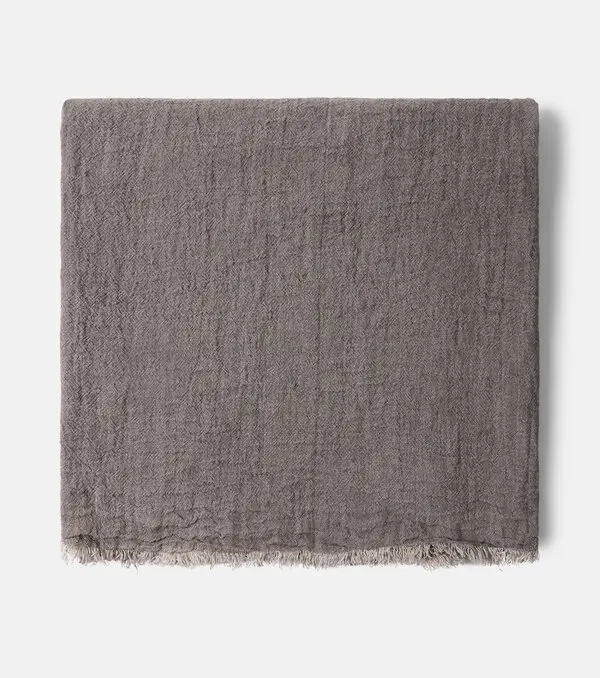 MAISON DE VACANCES Linen Crepe Throw - Brown