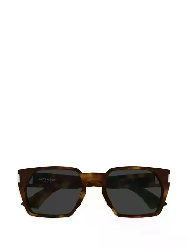 Saint Laurent Geometric Frame Sunglasses - Brown