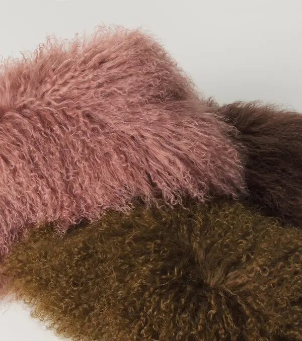 MAISON DE VACANCES Reversible Linen And Shearling Cushion