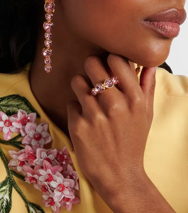 Oscar De La Renta Heart Crystal Ring