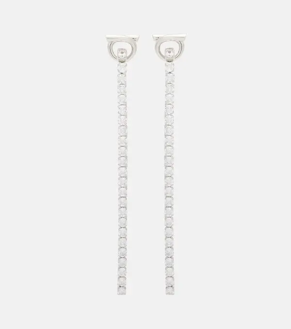 FERRAGAMO Embellished Drop Earrings - Silver