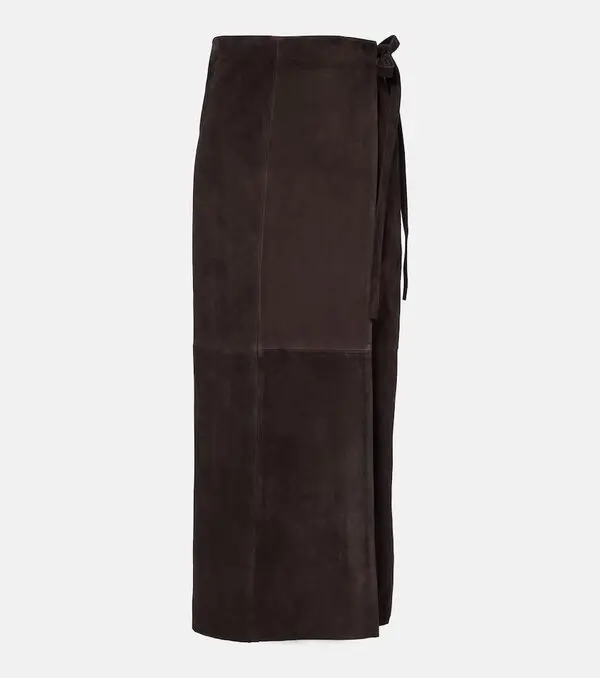 Nour Hammour Suede Wrap Skirt