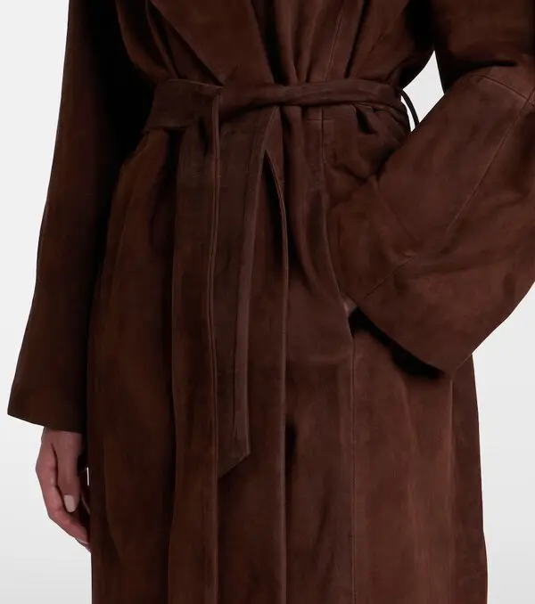 Nour Hammour Suede Wrap Coat