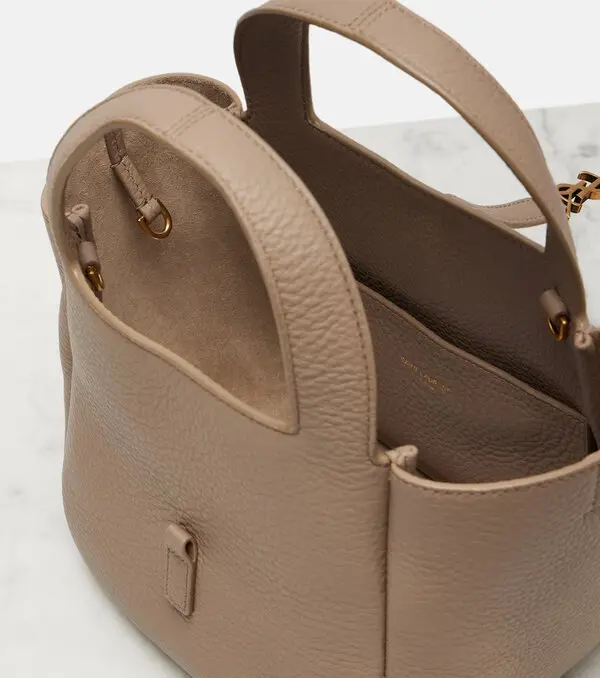 Saint Laurent Le 5 A 7 Bea Baby Leather Top-handle Bag - Beige