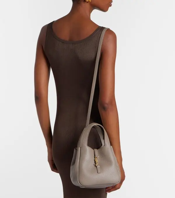 Saint Laurent Le 5 A 7 Bea Baby Leather Top-handle Bag - Beige