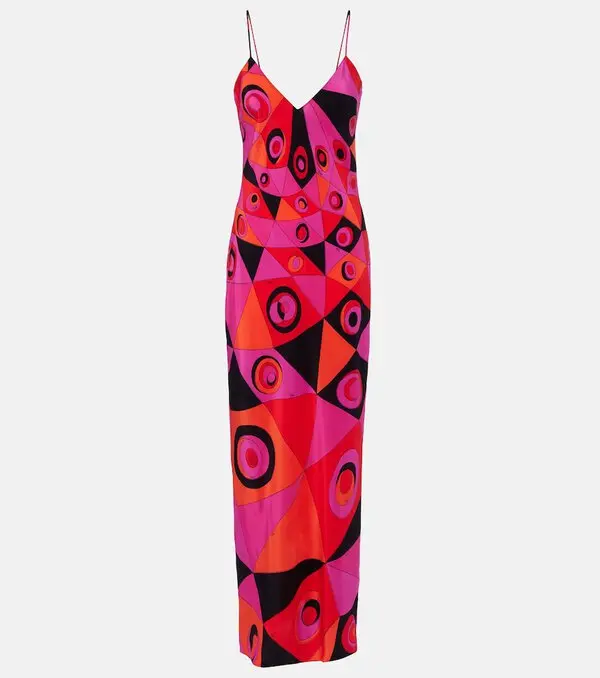 Emilio Pucci Occhi Silk Twill Gown - Purple
