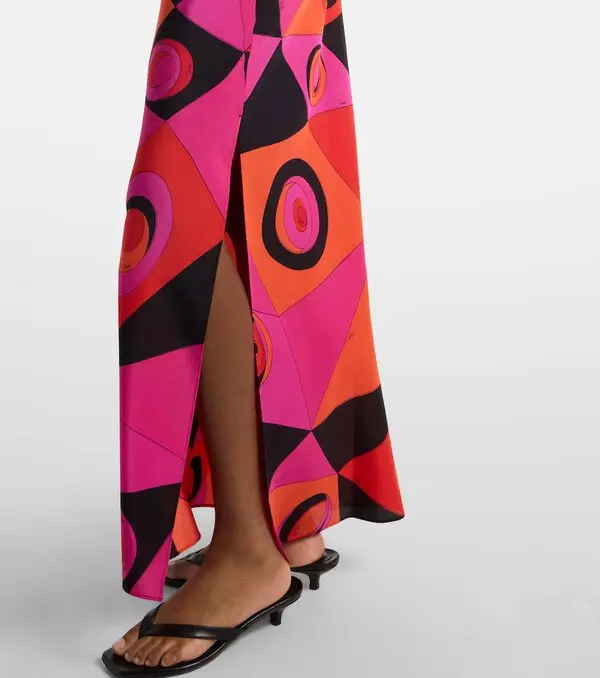 Emilio Pucci Occhi Silk Twill Gown - Purple