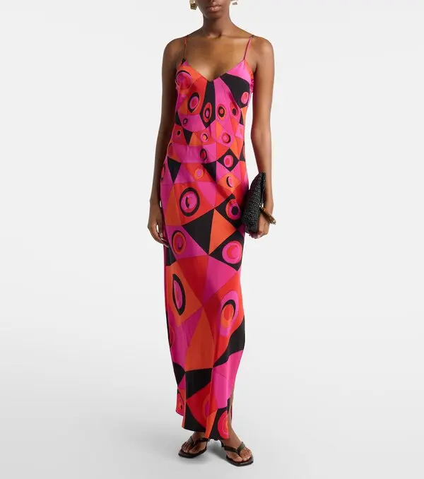 Emilio Pucci Occhi Silk Twill Gown - Purple