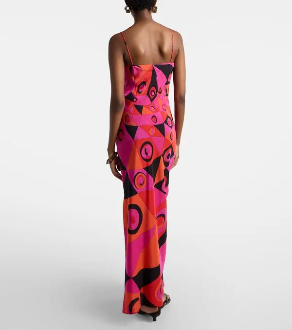 Emilio Pucci Occhi Silk Twill Gown - Purple