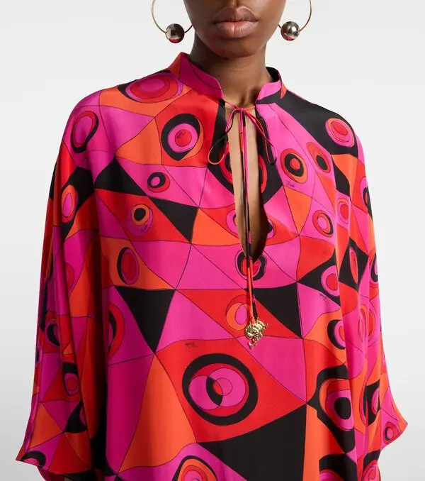 Emilio Pucci Occhi Silk Twill Kaftan