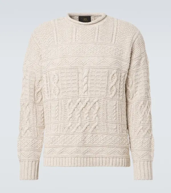 Ralph Lauren Cotton Linen Crewneck Sweater With Ribbed Hem And Cuffs