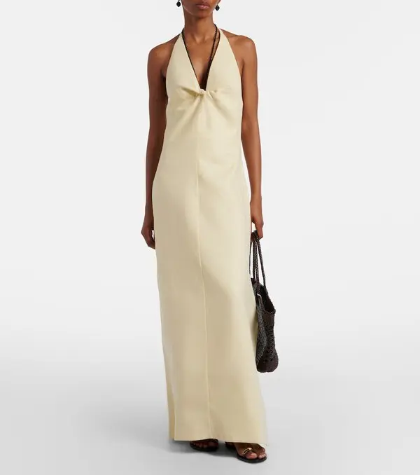 SIR. Halterneck Linen Maxi Dress