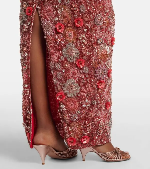 Rachel Gilbert Embellished Floral Gown