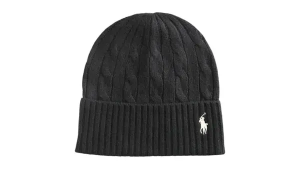 Polo Ralph Lauren Wool Cashmere Cable Beanie - Black