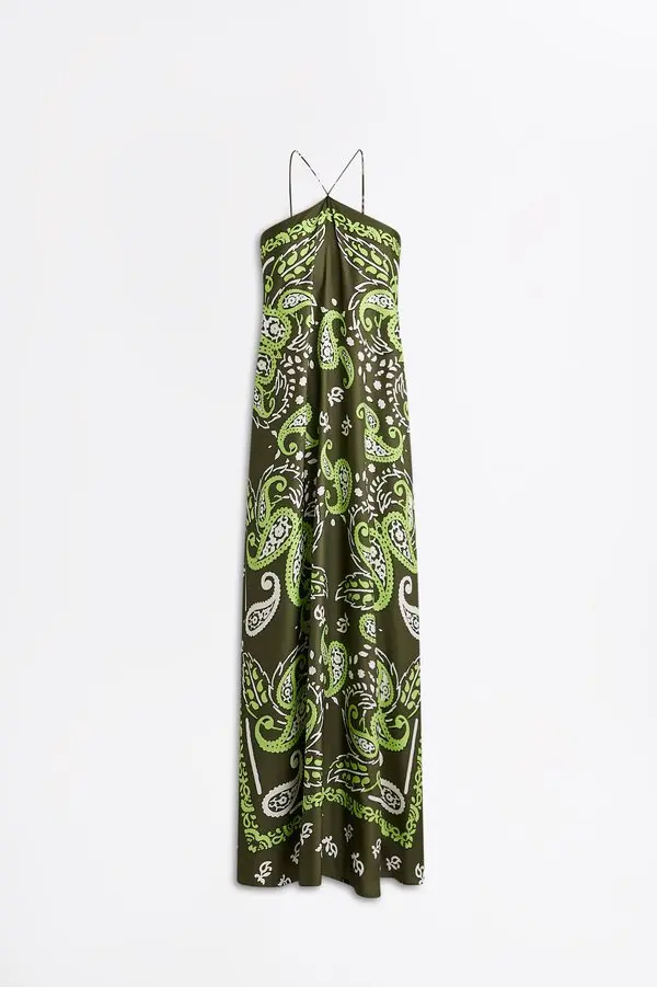 Scanlan Theodore Silk Bandana Print Maxi Dress