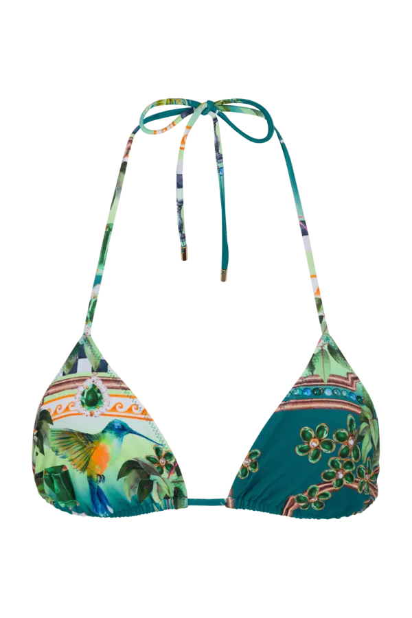 SUNKISSED Le Triangle" Bikini Top - Green/white