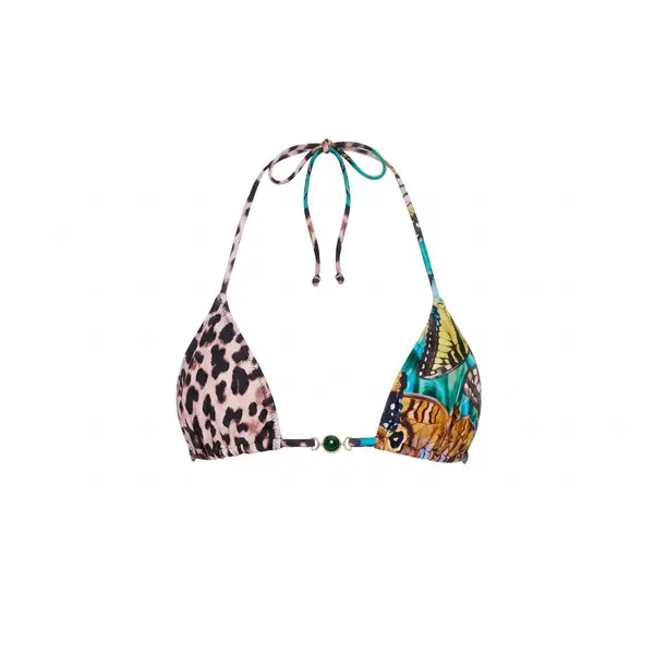 SUNKISSED Adjustable Triangle Bikini Top - Blue/gold