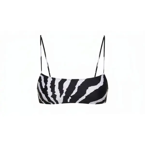 SUNKISSED Zebra Print Sporty Scoop Top - Black/white