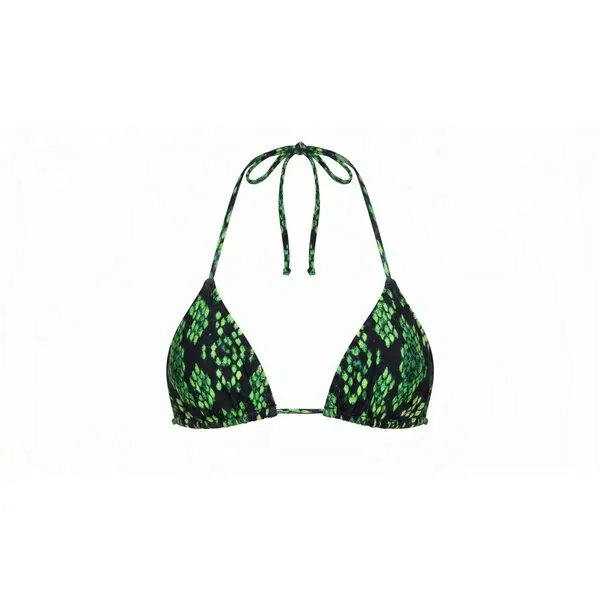 SUNKISSED Triangle Bikini Top - Green/black