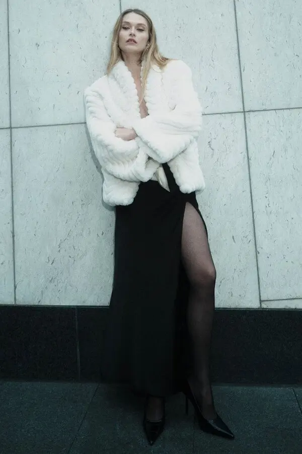 Bardot Renalda A-line Faux Fur Coat