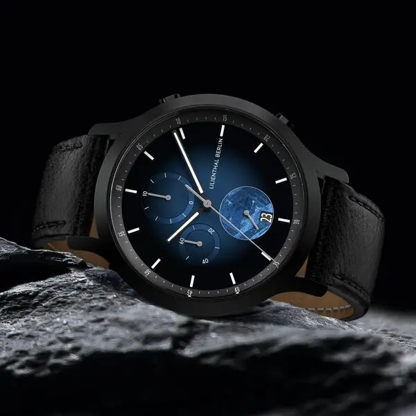 Lilienthal Berlin Chronograph Meteorite Flare Leather Black
