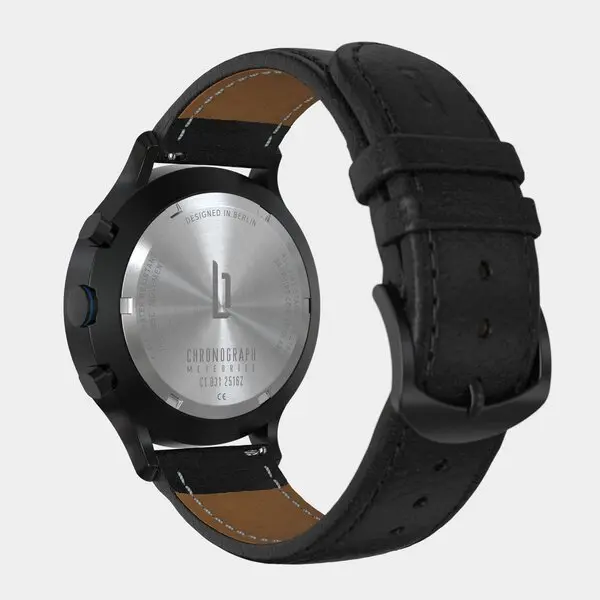Lilienthal Berlin Chronograph Meteorite Flare Leather Black