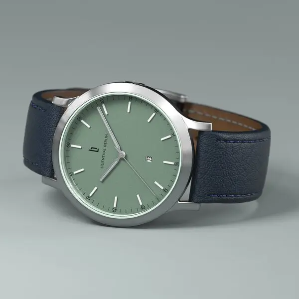 Lilienthal Berlin Huxley Silver Sage Leather Watch - Green